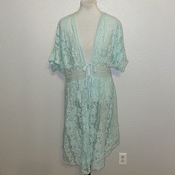 C Est. 1946 | Jackets & Coats | Est 946 Boho Lace Duster Mint Green Xl ...